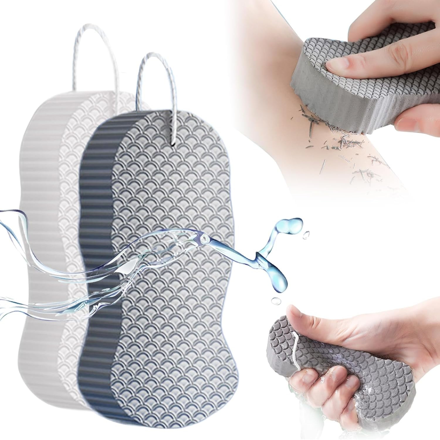 Magic Exfoliating Bath Sponge, 3D Super Soft Exfoliating Bath Sponge ...