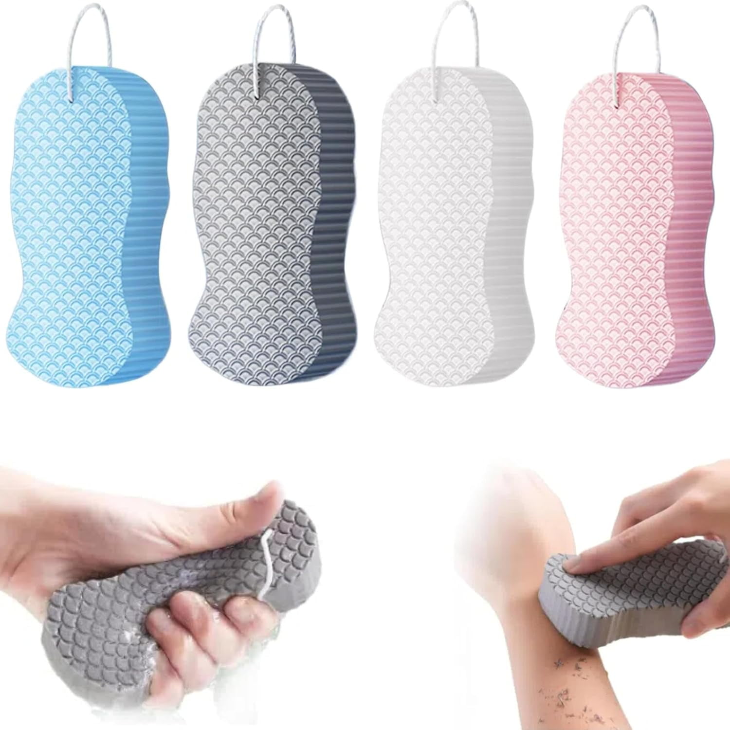 Magic Exfoliating Bath Sponge, 3D Super Soft Gentle & Reusable Body ...