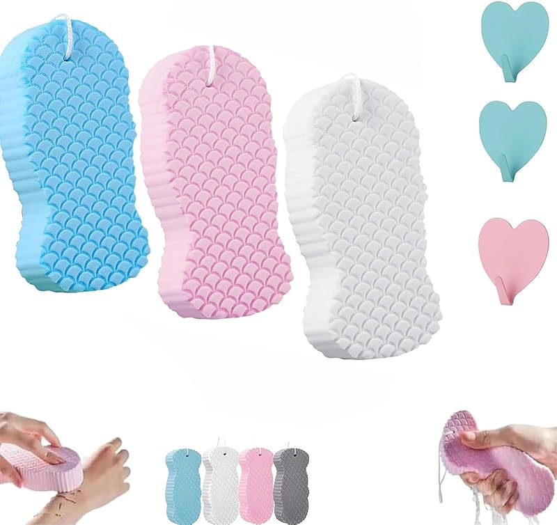 Magic Exfoliating Bath Sponge, Berosely Radiant Skin Sponge, 3D Super ...