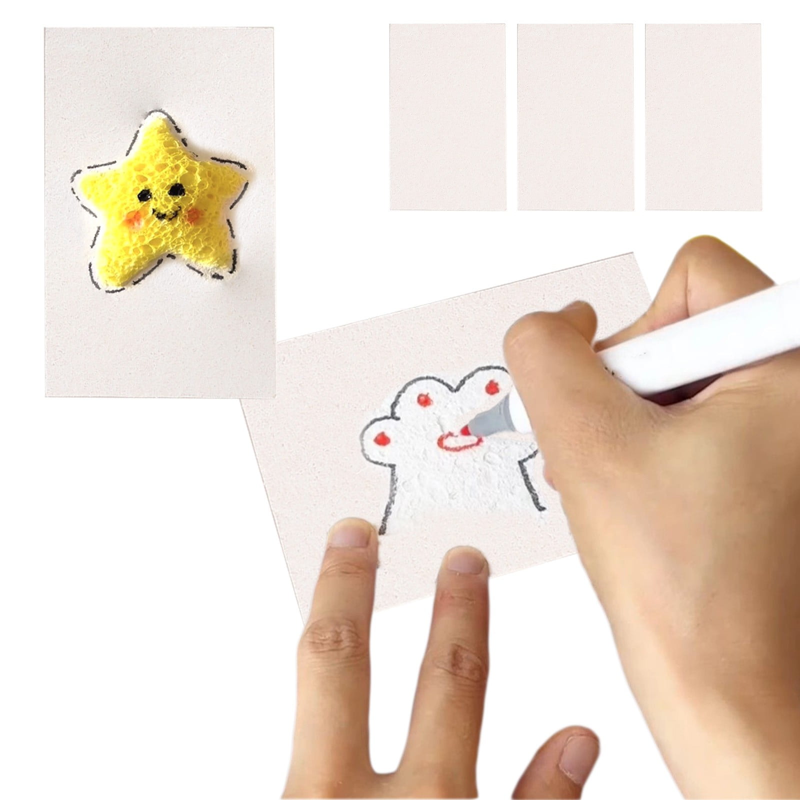 Magic Expanding Sponge Crafts - Water-Activated Texture Art 3PC Pre-Cut ...