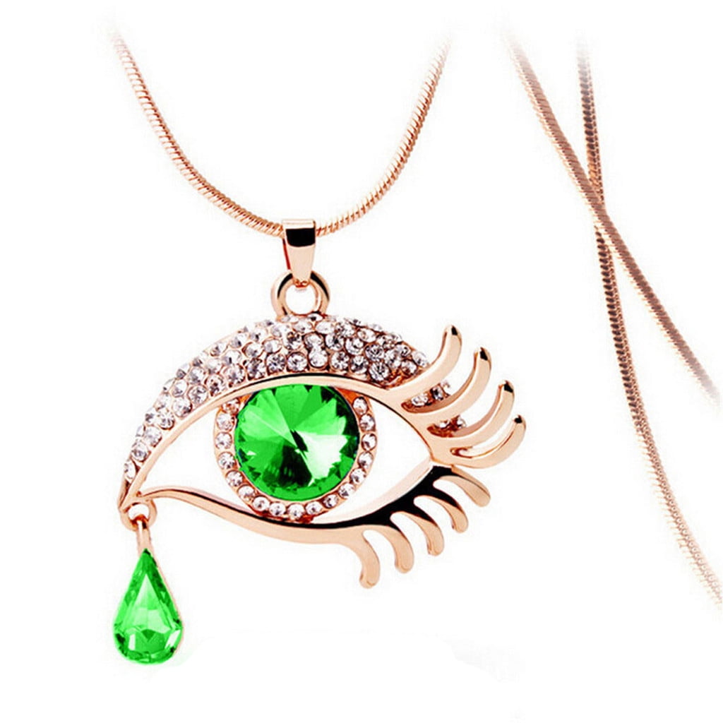 Magic Eye Womens Chain Necklace Tear Drop Eyelashes Necklace Pendant ...