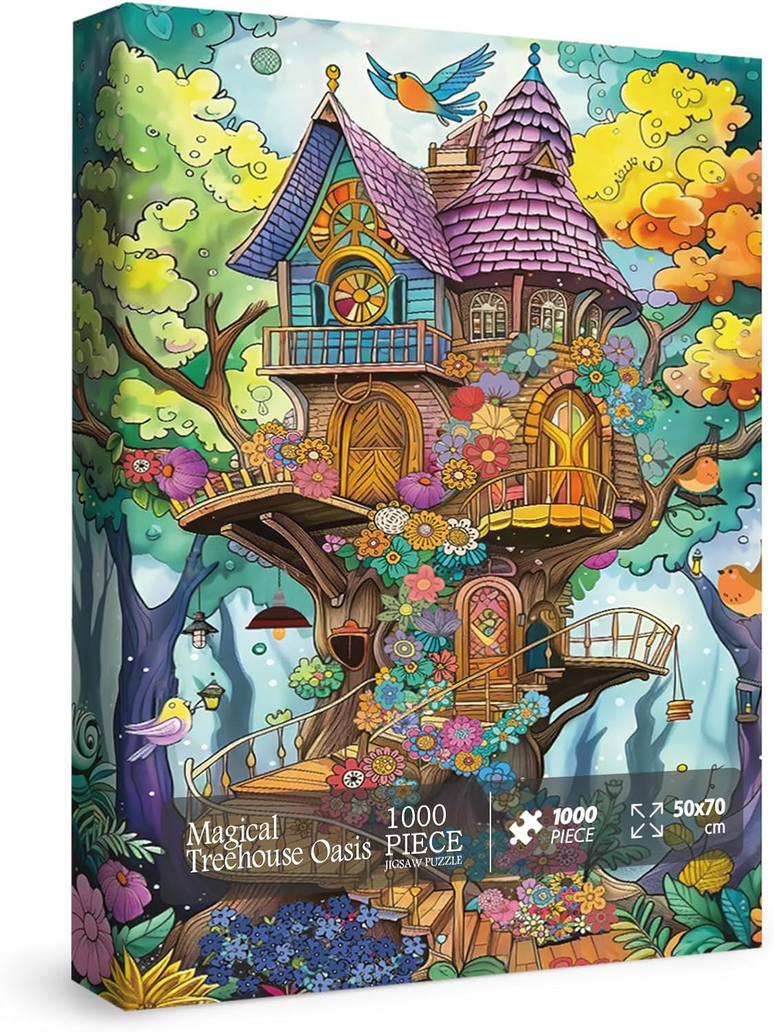 Magic Fantasy Treehouse Puzzles 1000 Piece for Adults, Nature Funny ...