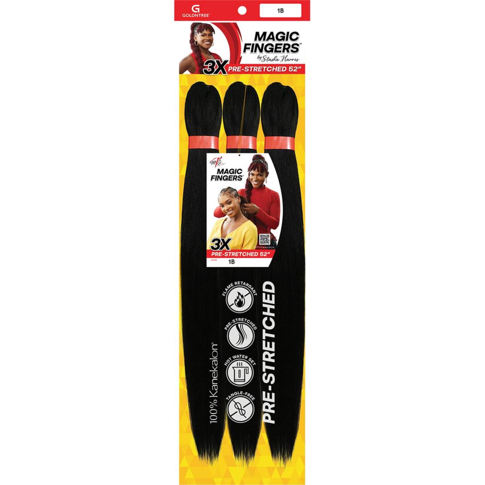Magic Fingers: 3x Pre-stretched 52" Braiding Hair - #2 - Walmart.com