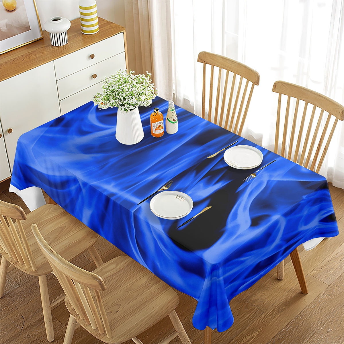 Magic Fire Flame Tablecloth Colorful Fire Light Rectangle Table Cover ...