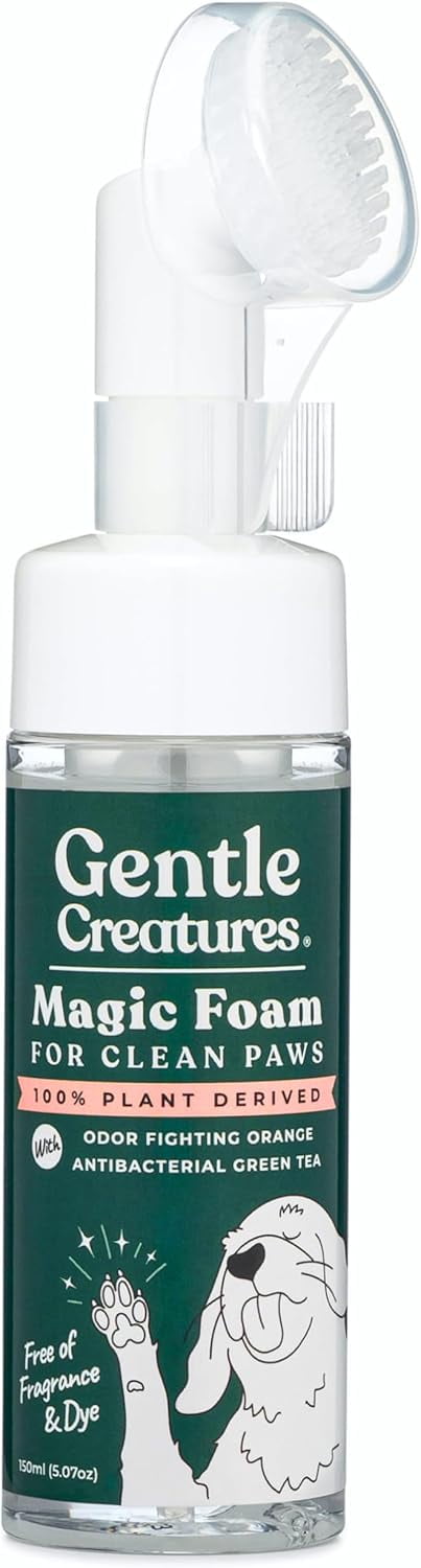 Magic Foam Paw Cleaner for Dogs & Cats, No-Rinse Foaming Scrubber Brush ...