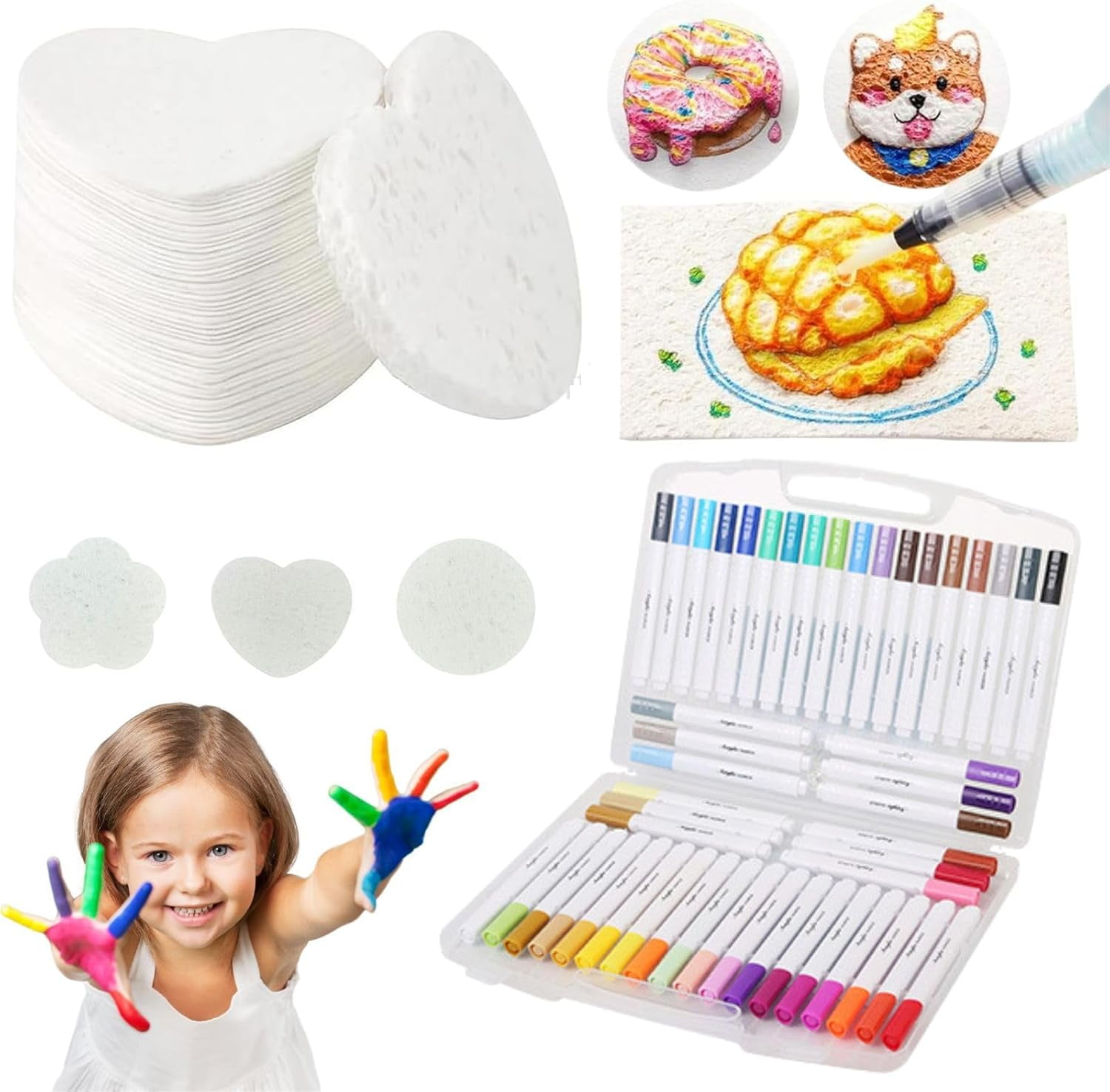 Magic Foam Texture Painting, 3D Drawing Magic Puffy Paint Canvas Sponge ...