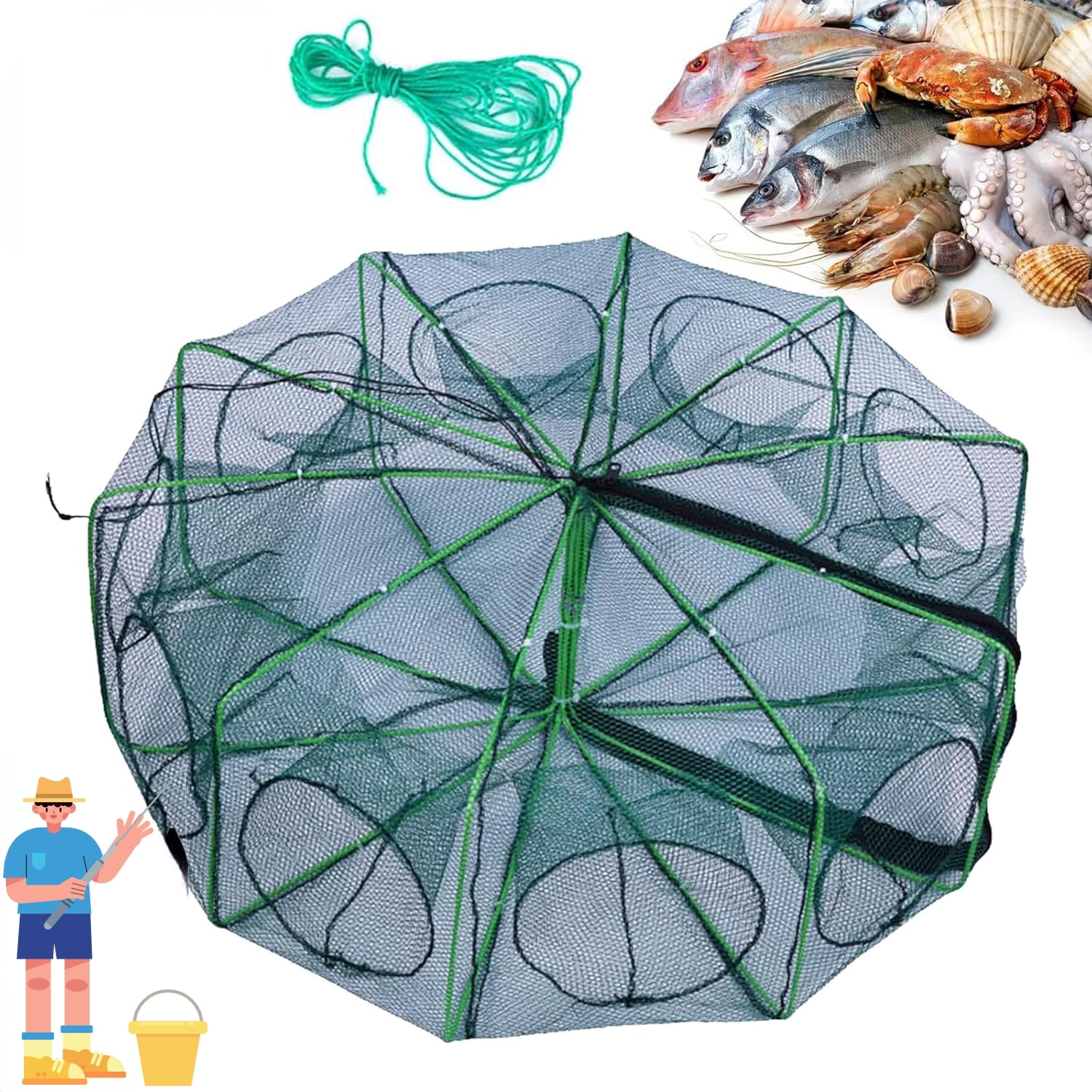 The Magic Foldable Fishing Trap, Auto-Foldable Strengthened Fishing ...