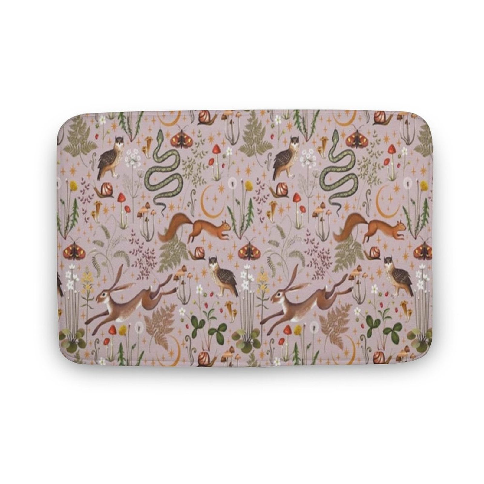 Magic Forest Animals Mushrooms Doormat, Boho Desk Mat Aesthetic, Fairy ...