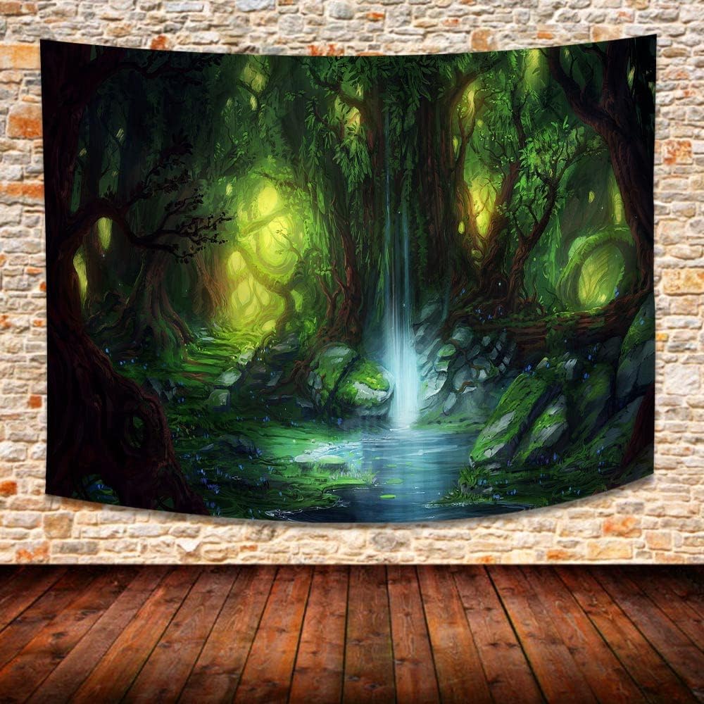 Magic Forest Tapestry Fantasy Forest Trees Nature Landscape Tapestry ...