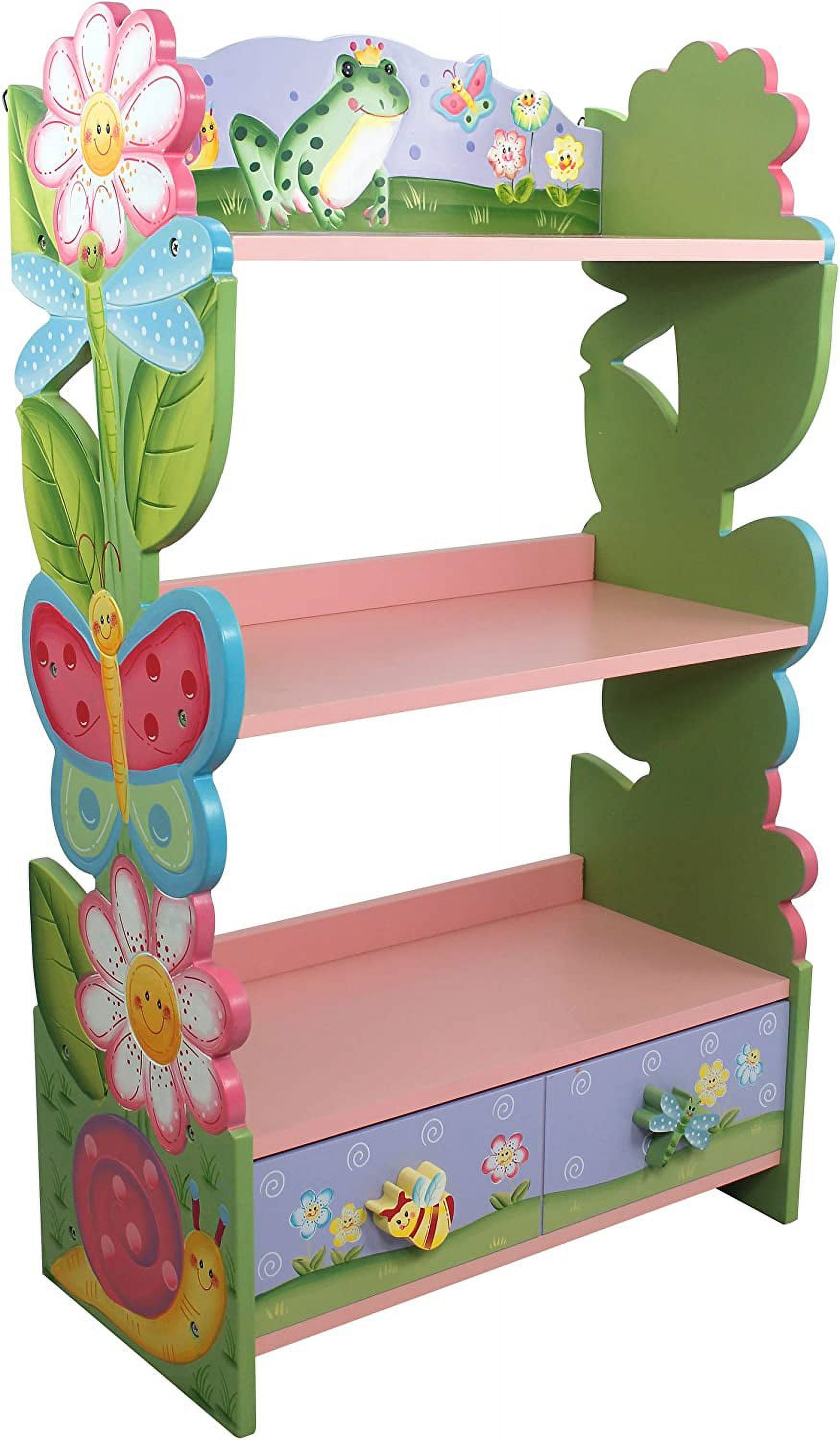 Magic Garden Multi-Tiered Wooden Children's Bookshelf and Storage ...