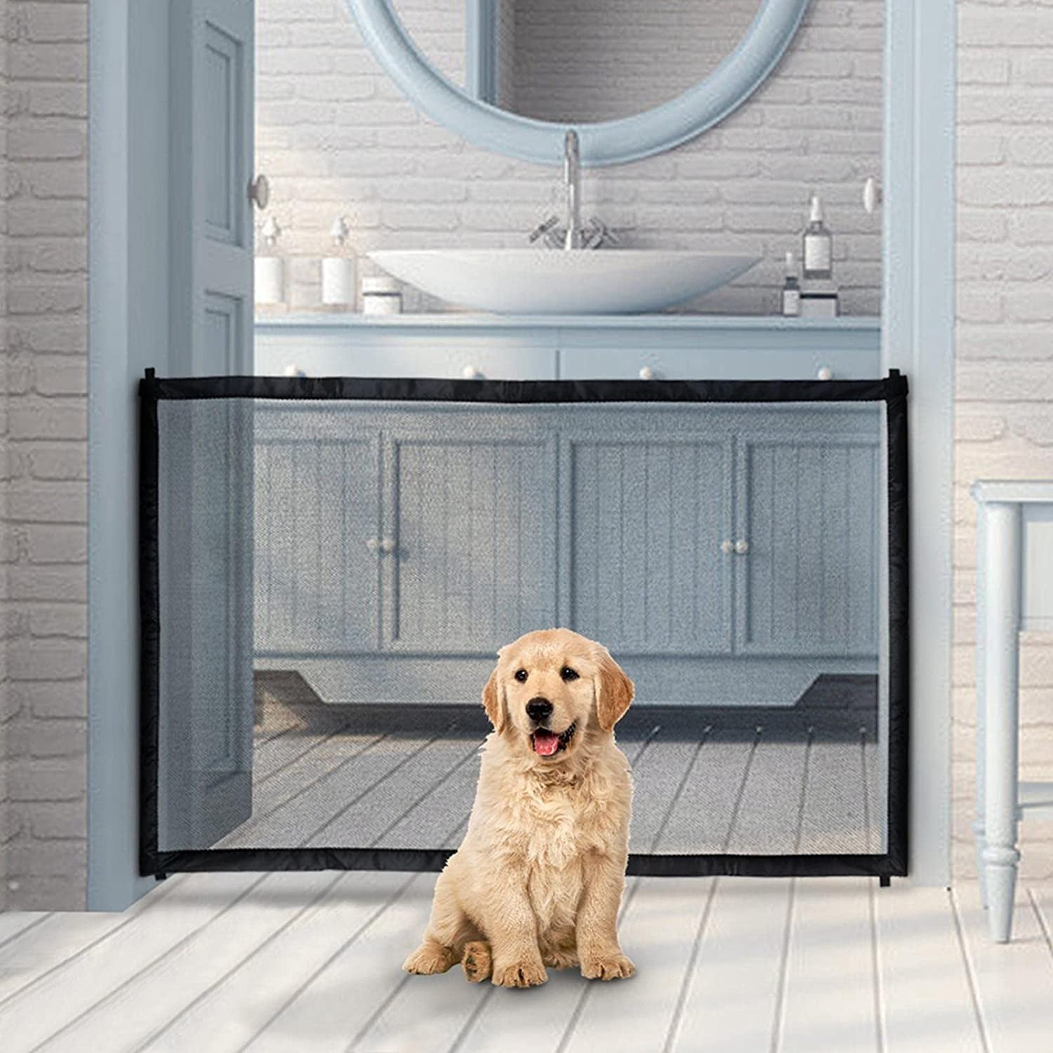 Magic Gate for Dogs, KZKR Pet Gate Dog Mesh Gate Safety Guard Gate for ...