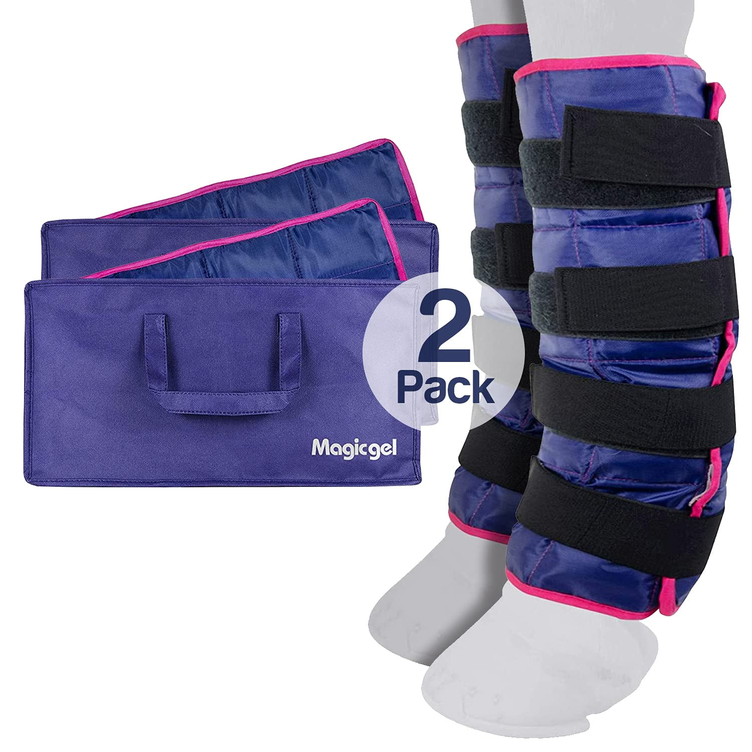 Magic Gel Horse Ice Pack Leg Wrap with Compression Strap for Injury ...