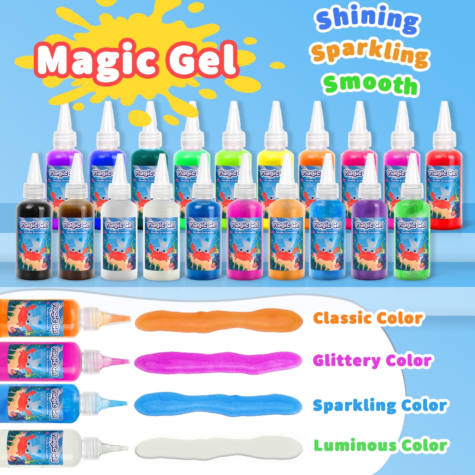 Magic Gel Toy Kit with 20 Models, New Formula and Safety, DIY Toy to ...