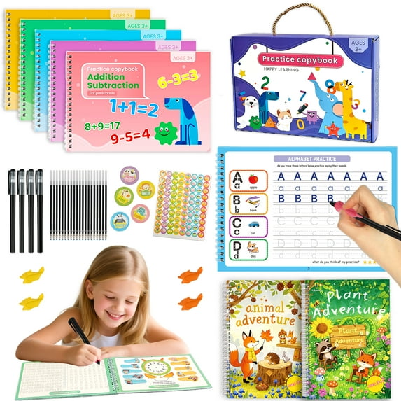 Magic Grooved Writing Practice Books For Kids，Reusable Letters And ...