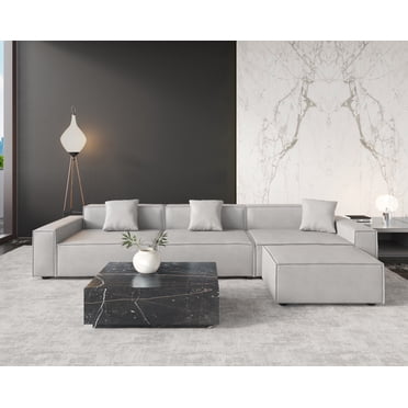 Magic Home Convertible Sectional Sofa Modular Couch,Modern Corduroy ...