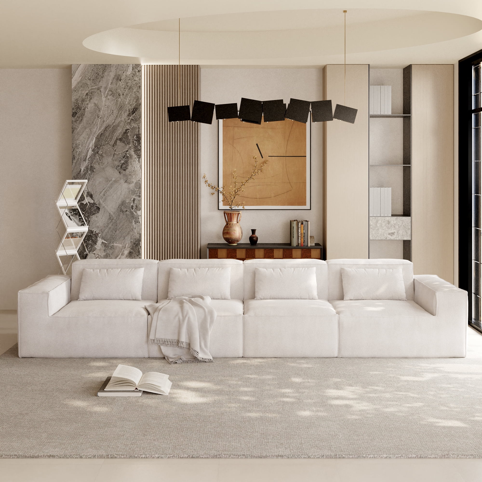 The Magic Home 150" Cloud Sectional Couch, Modern Modular Sofa with ...