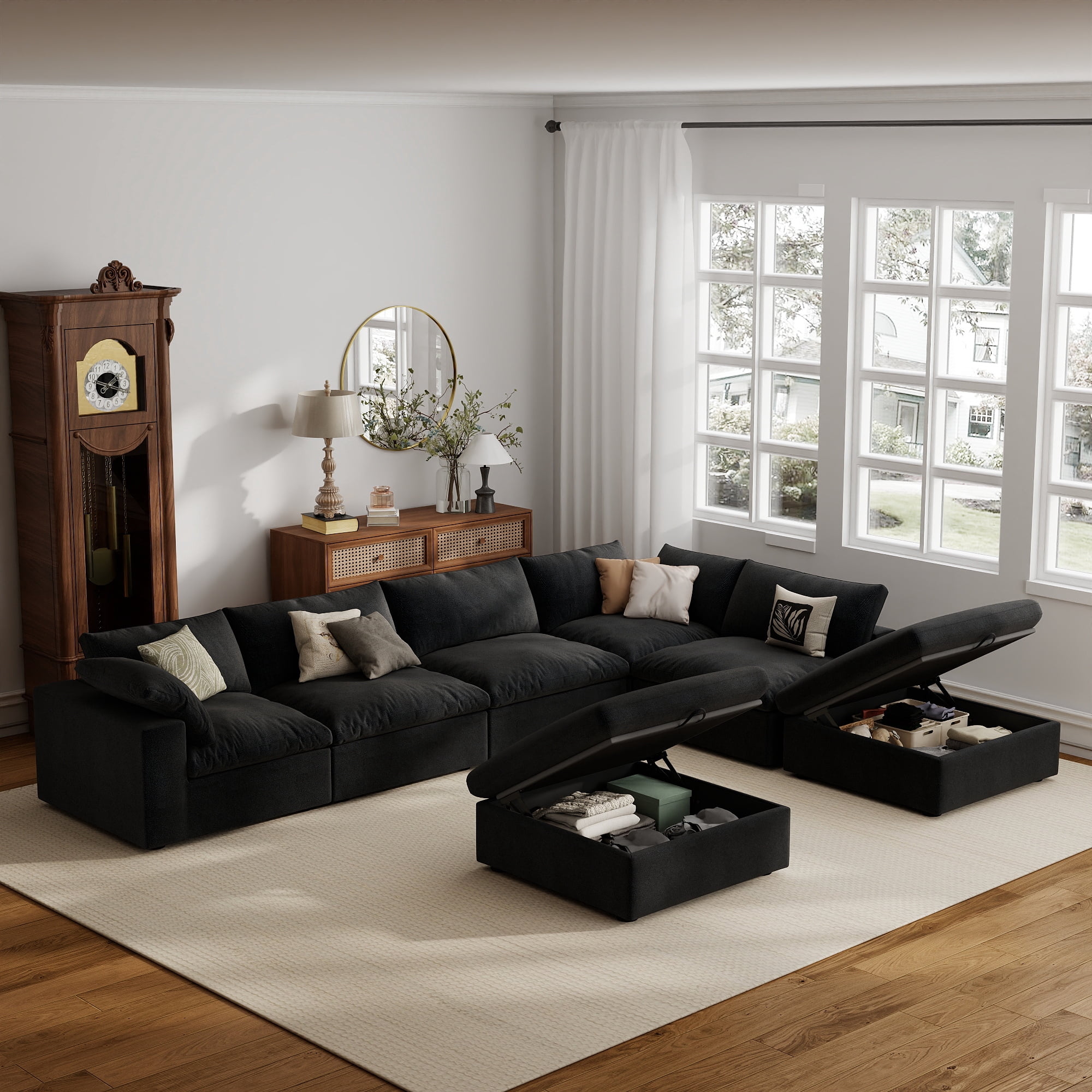 The Magic Home 157" Sofa Couch, Cloud Modular Sectional Sofa with ...