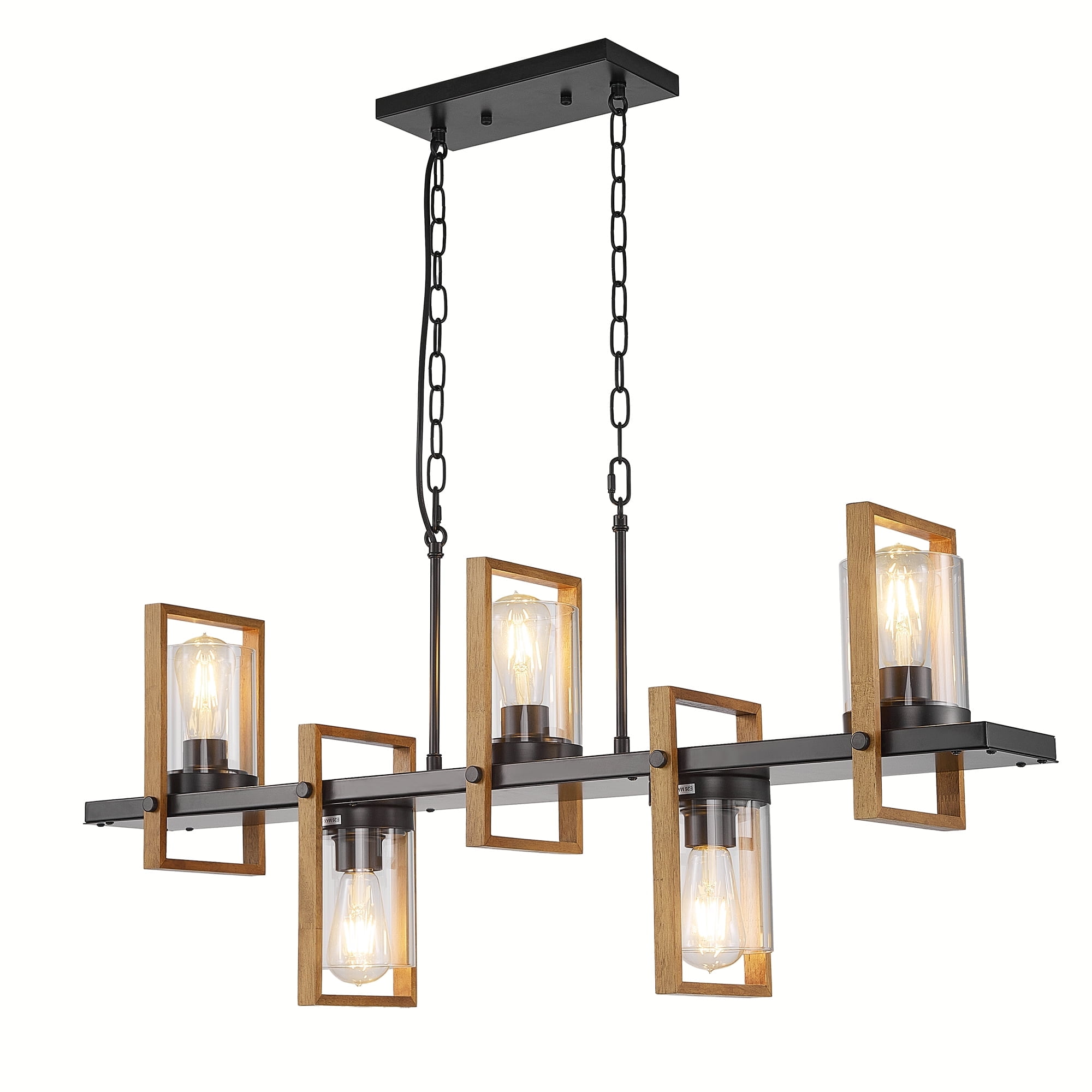 Magic Home 5-Light Farmhouse Kitchen Island Lighting, Chandeliers for Dining Room Light Fixtures ...