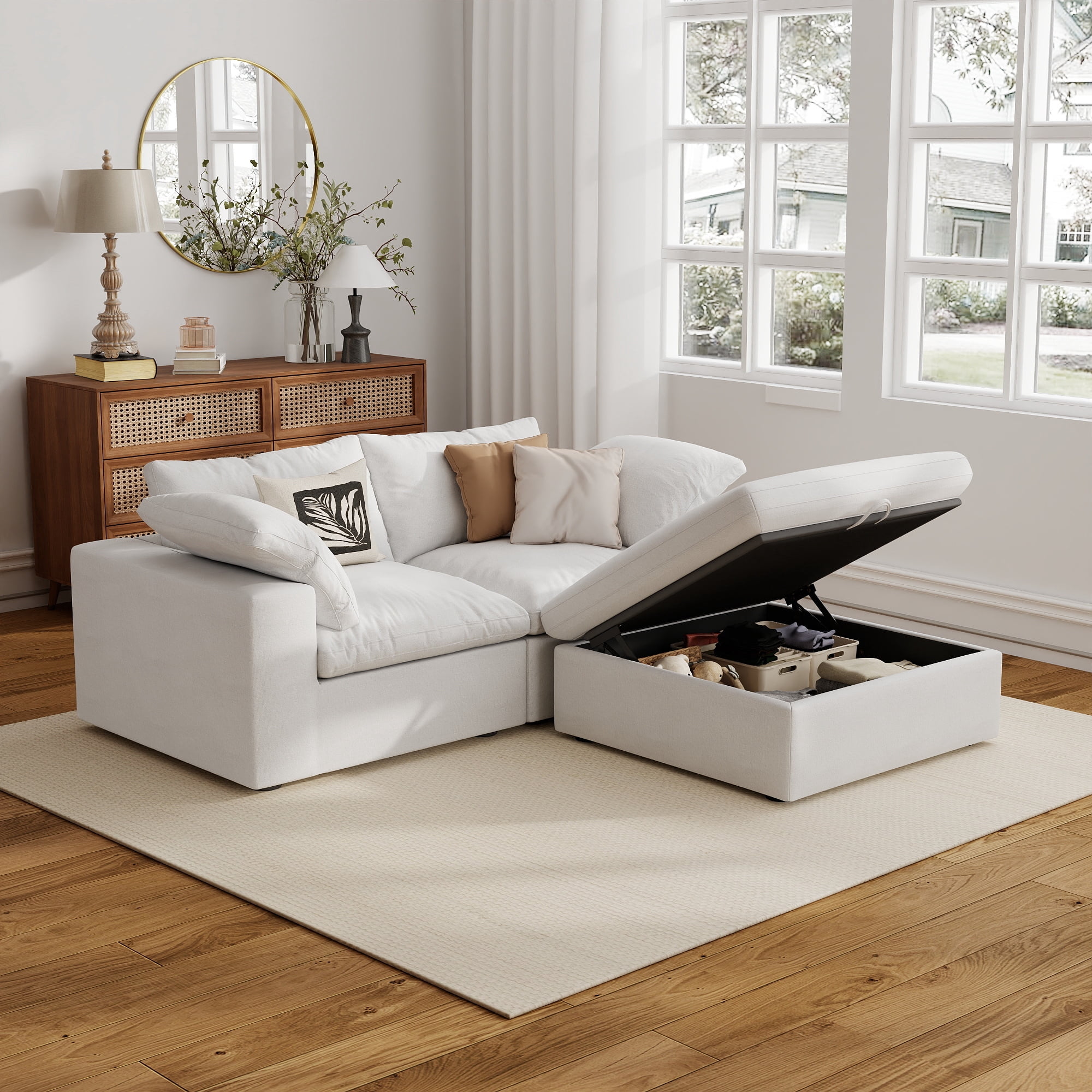 The Magic Home 79" Sofa Couch, Cloud Modular Sectional Sofa with ...