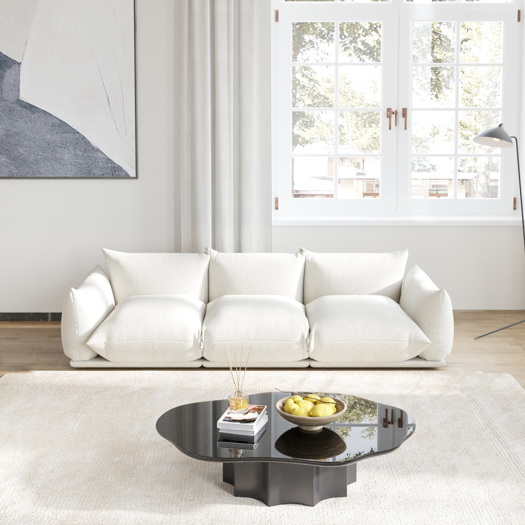 Conjure Channel Tufted Performance Velvet 4-Piece Sofa-EEI-5845-GLD-BLK ...