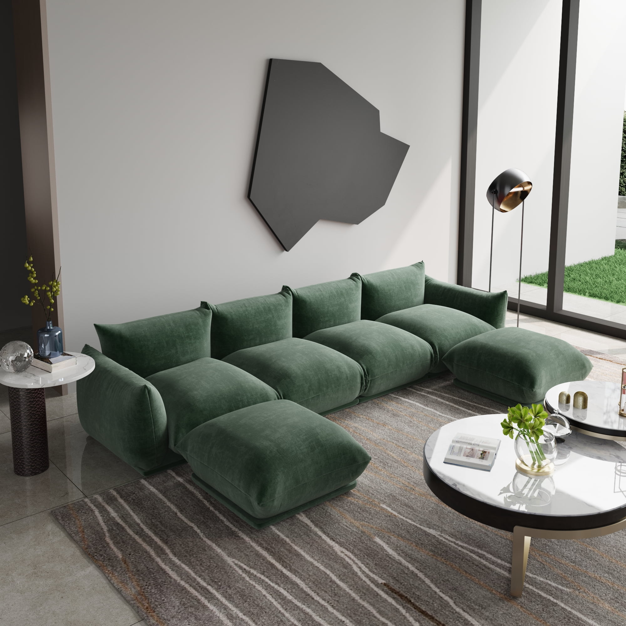 Magic Home Convertible Sectional Sofa Modular Couch Floor sofas Foam ...