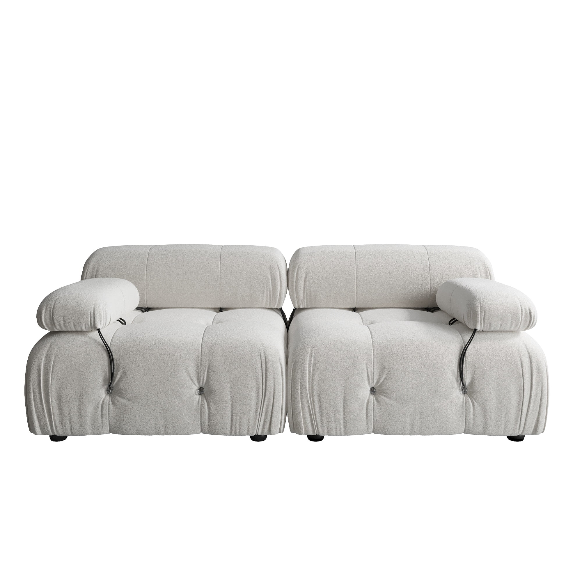 Magic Home Modern Loveseat Couch Teddy Sectional Sofa Beige - Walmart.com