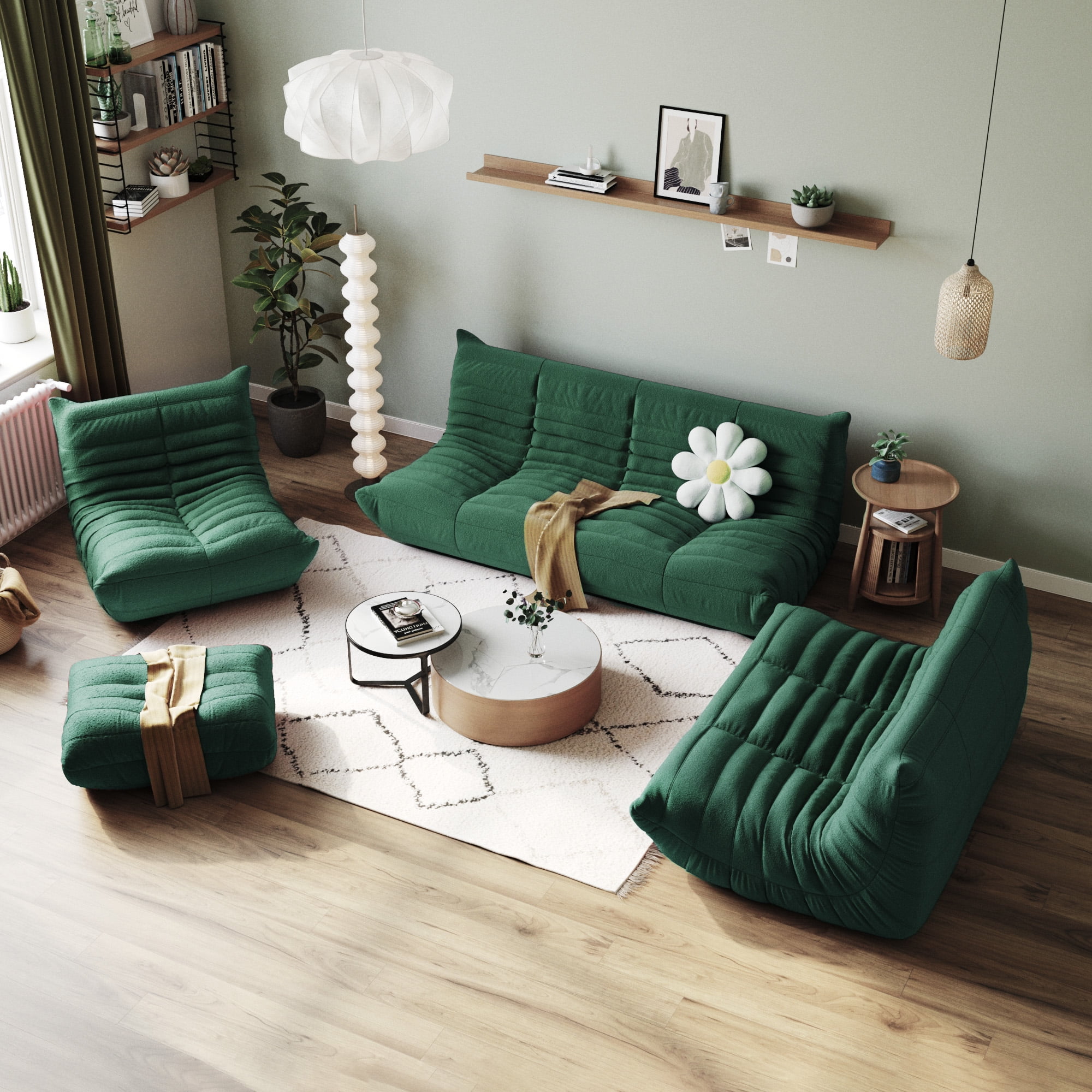 Magic Home Modern Sofa Togo Sofa Lazy Sofa Floor Couch Foam Sofa Teddy ...