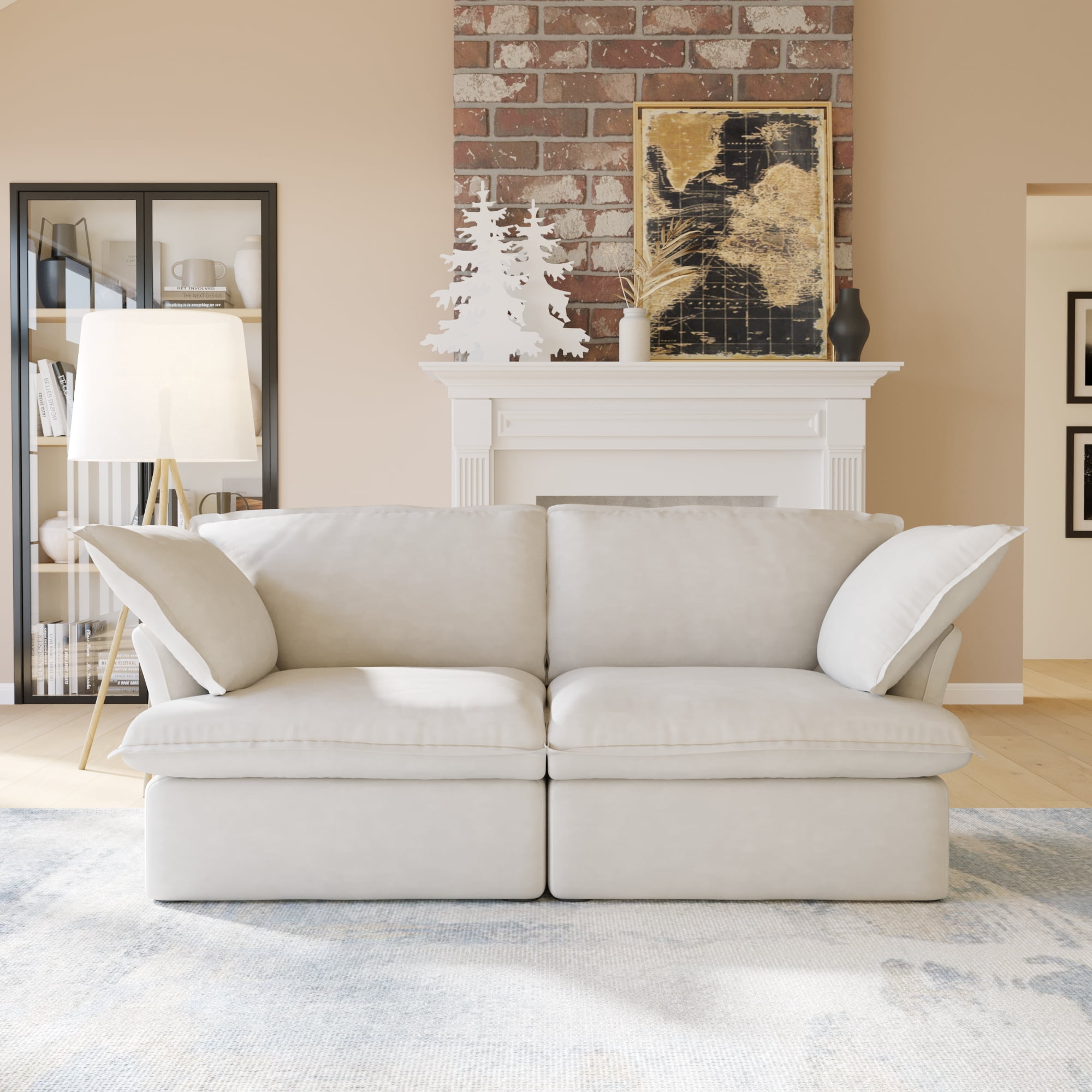 Magic Home Sectional Modular Sofa,Modern Linen Fabric Couch Free ...
