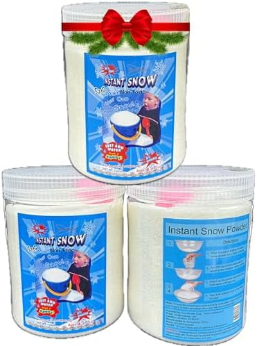 Magic Instant Expanding Snow Powder 1 Pound Jar (3), Makes 24 Gallons ...