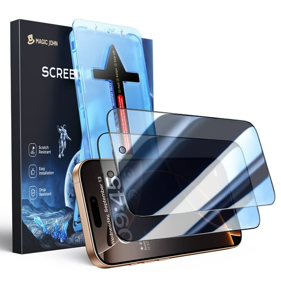 MAGIC JOHN 2 Pack for iPhone 14 Pro Privacy Screen Protector 6.1 inch ...