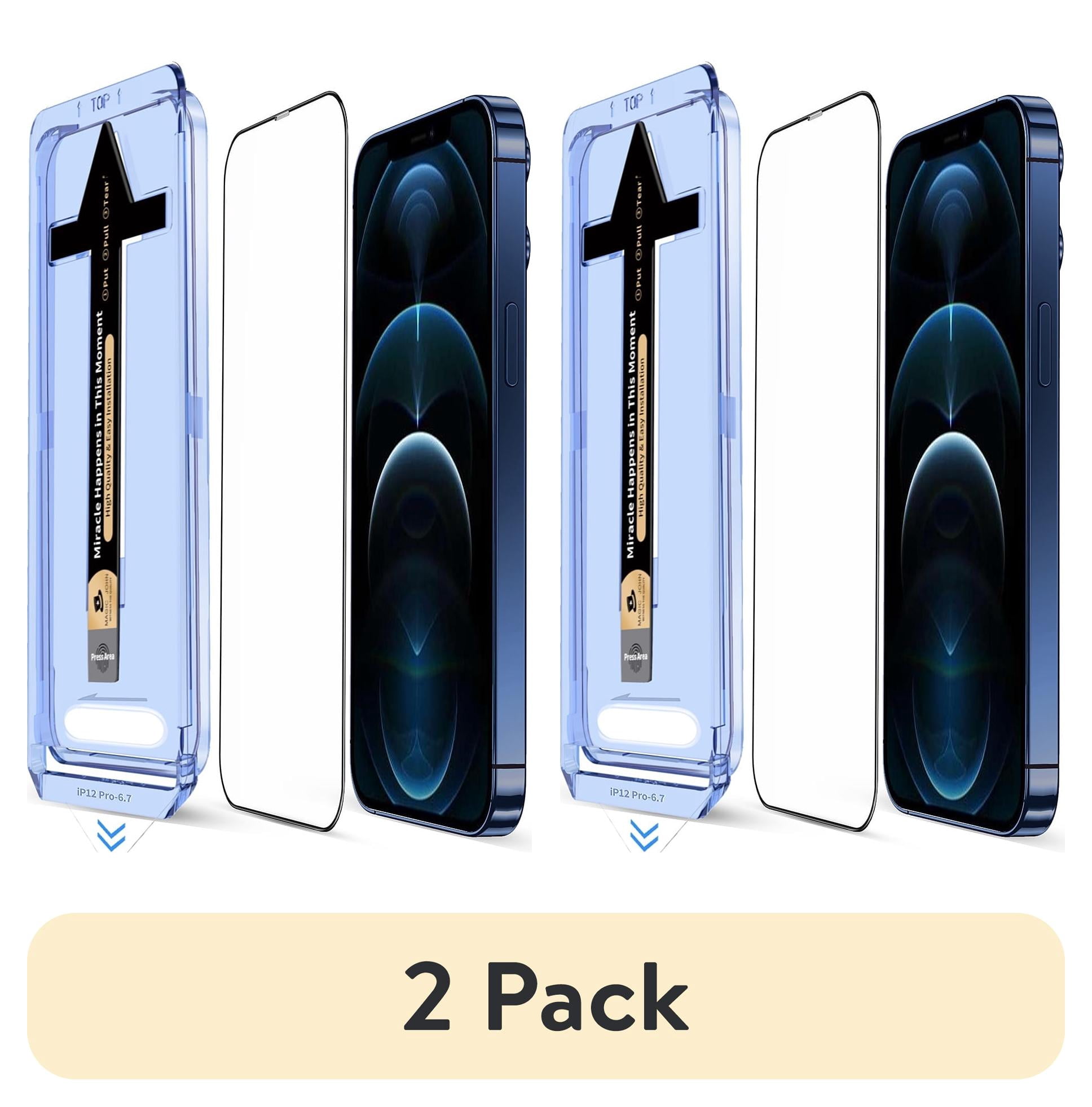 (2 pack) Magic John 2 Pack Screen Protector for iPhone 12 Pro Max 6.7in ...