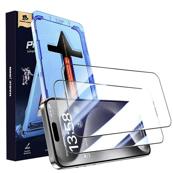 MAGIC JOHN 3rd Gen Upgraded for iPhone 15ProMax Screen Protector 6.7 ...