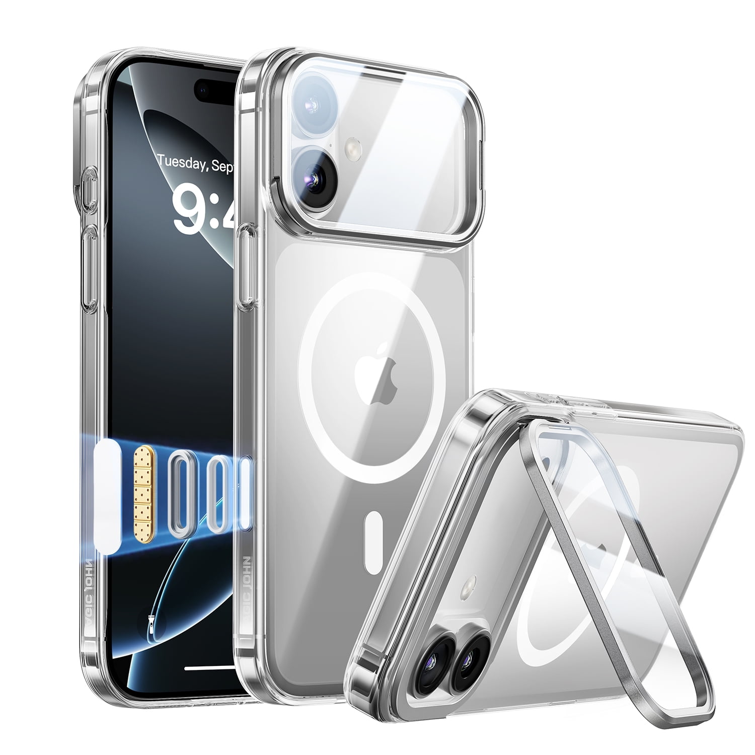 Magic John Cell Phone Case for iPhone 17 with Kick Stand Camera Lens ...