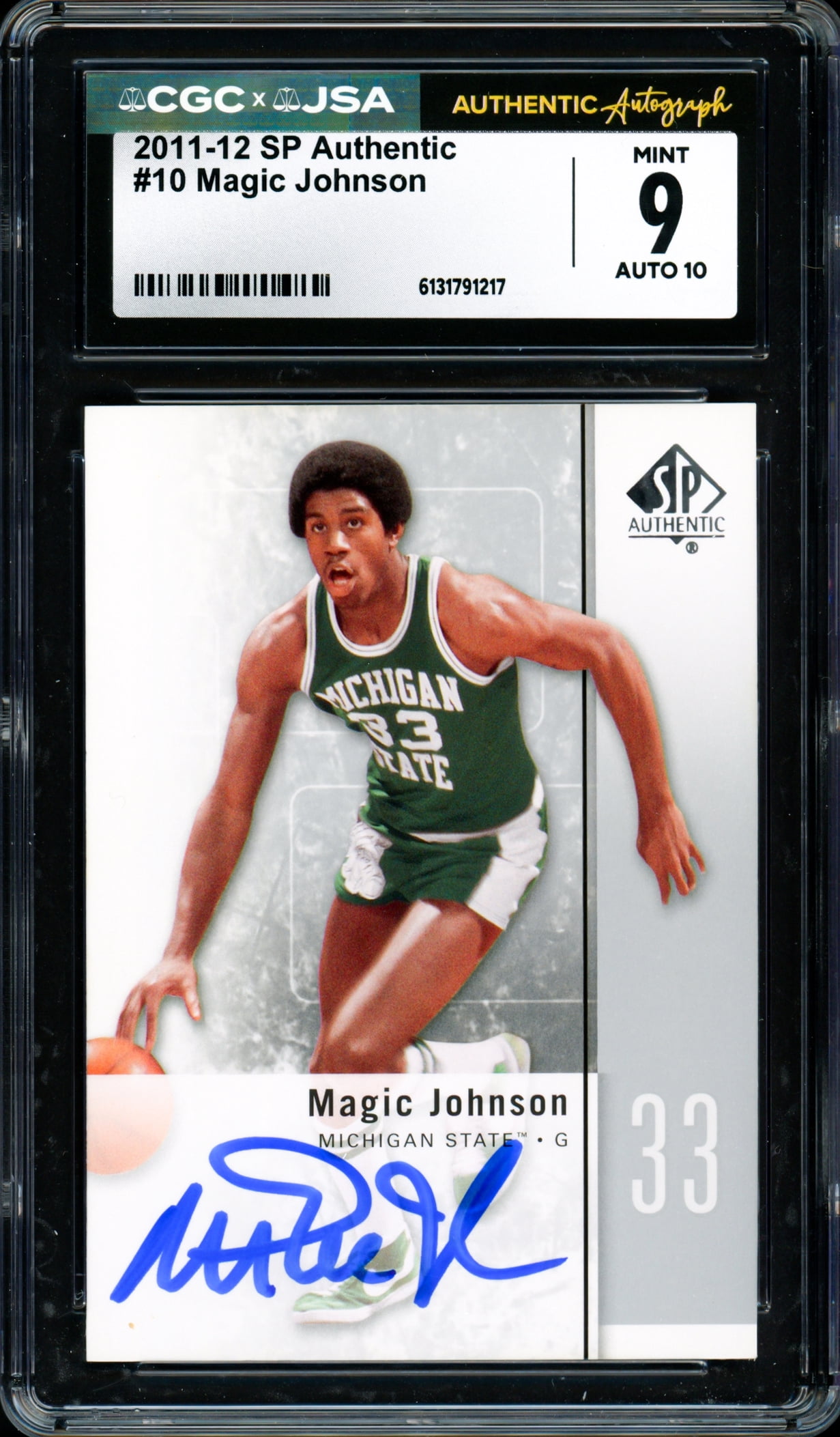 Magic Johnson Autographed 2011-12 Upper Deck SP Authentic Card #10 Los ...