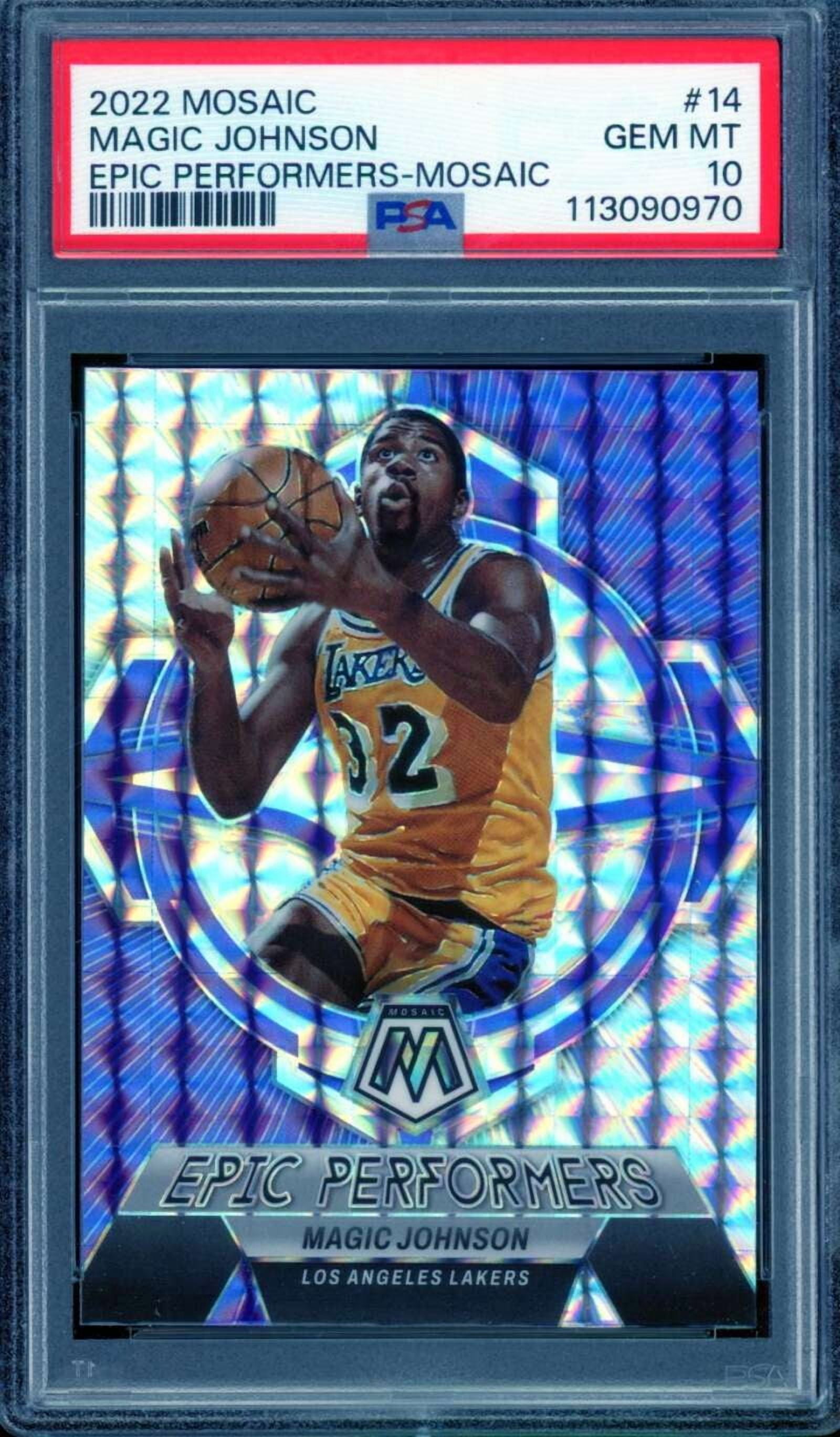 Magic Johnson Card 2022-23 Mosaic Epic Performers (pop 1) #14 PSA 10 ...