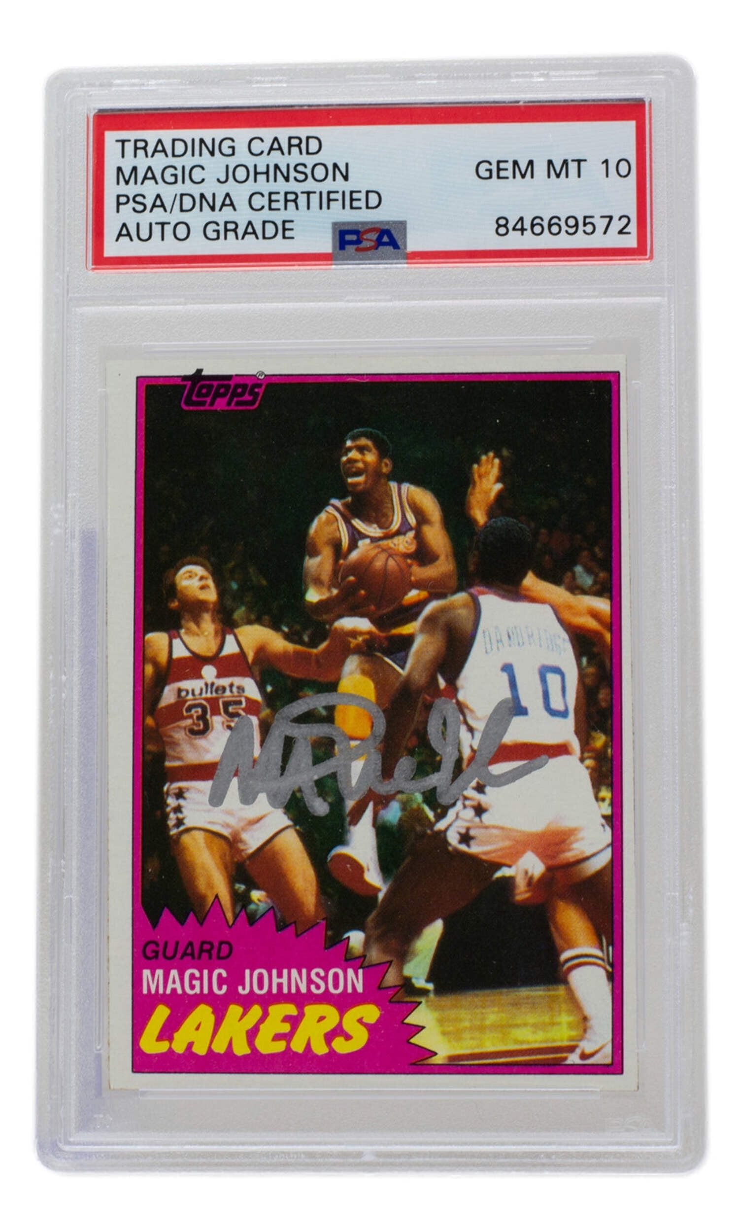 Magic Johnson Signed LA Lakers 1981 Topps Basketball Card #21 PSA/DNA ...