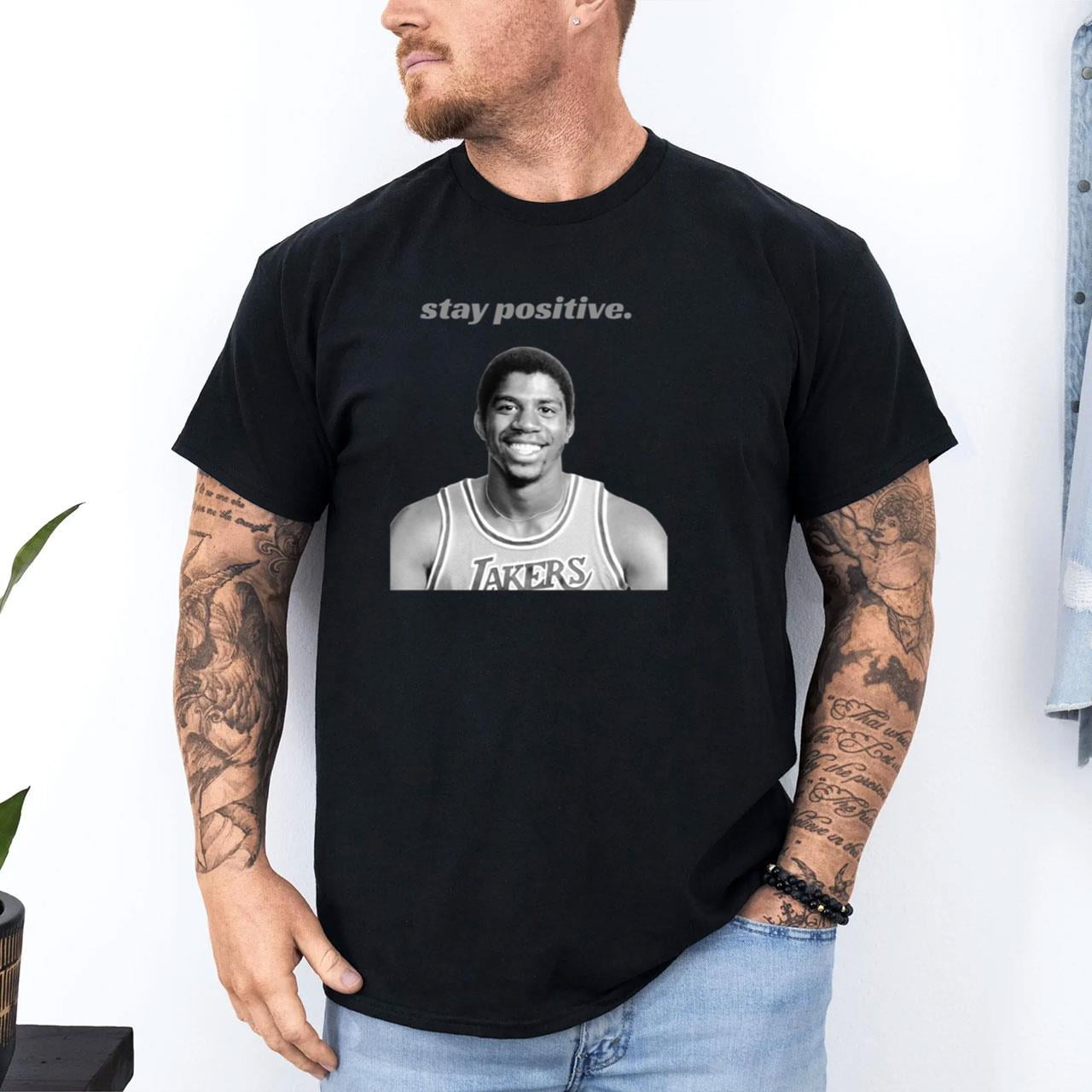 Magic Johnson 'Stay Positive' Tri-Blend T-Shirt - Ultra-Soft ...