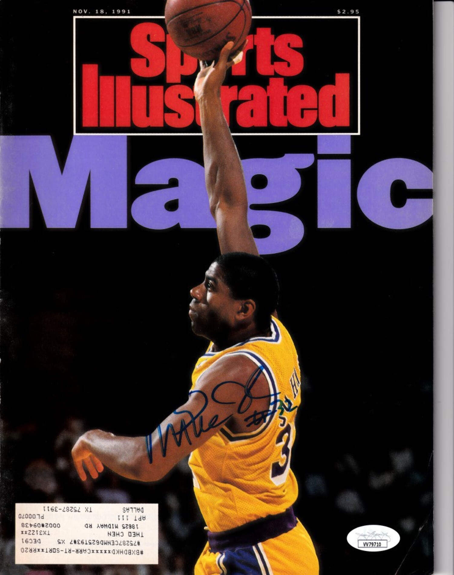 Magic Johnson autographed Los Angeles Lakers 1991 Sports Illustrated ...