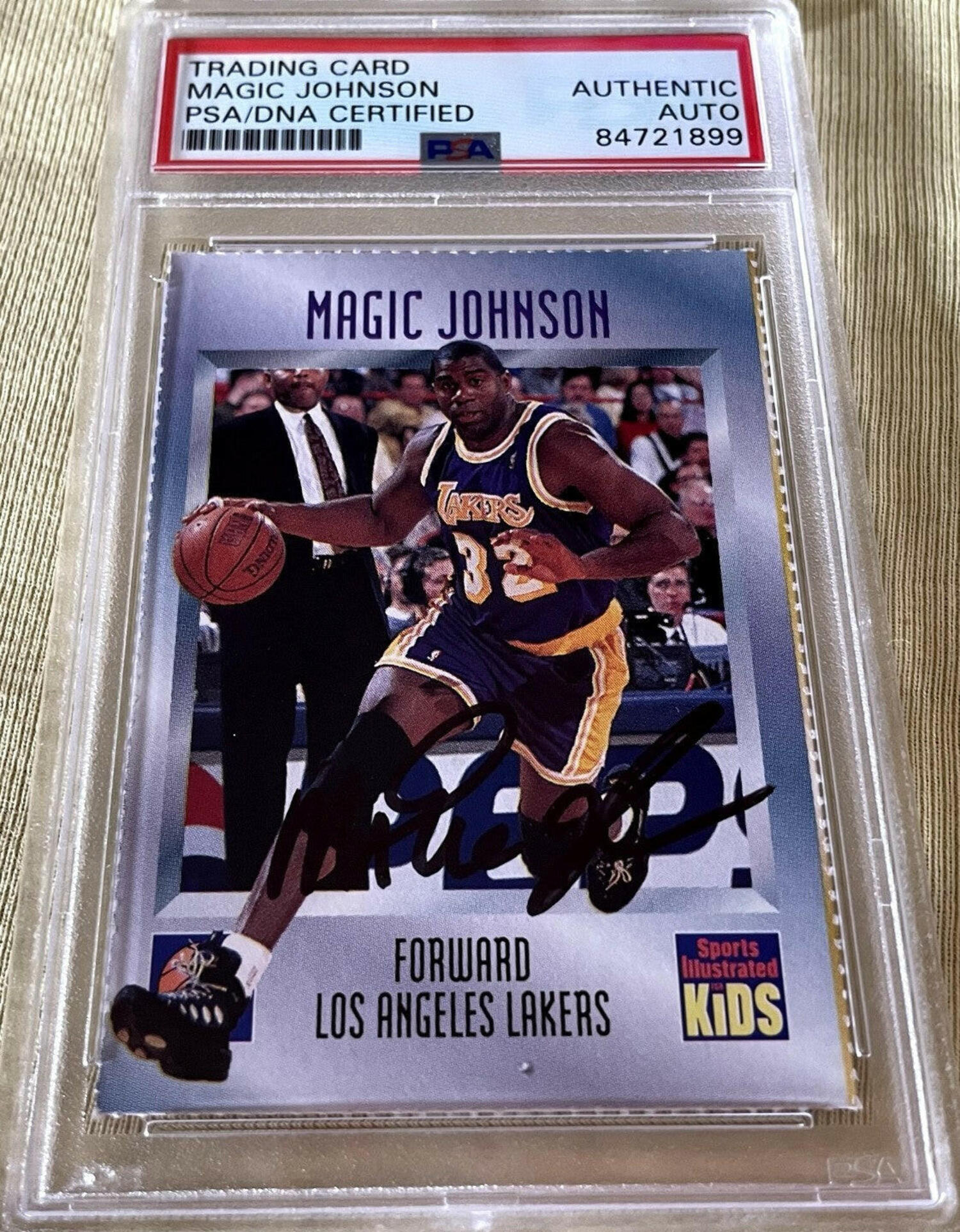 Magic Johnson autographed Lakers 1996 Sports Illustrated for Kids card ...