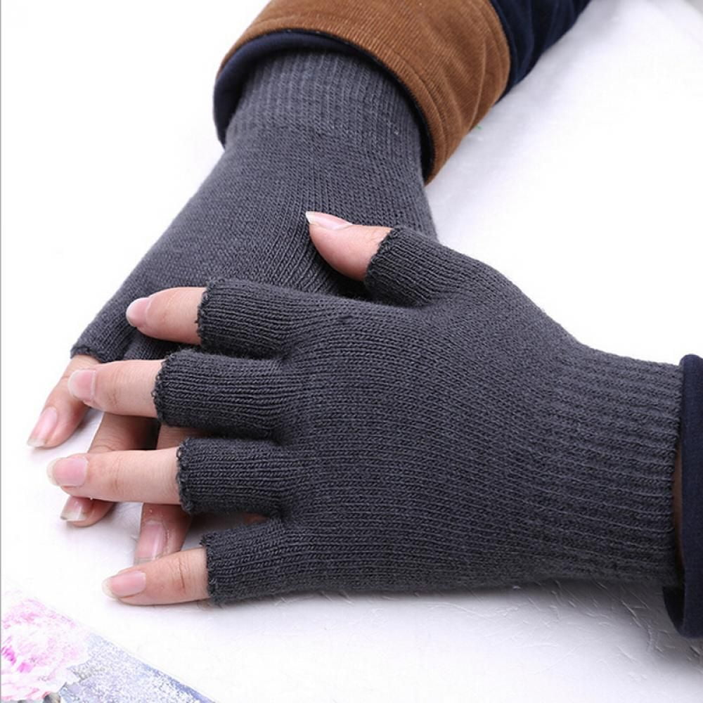 Magic Knitwear Knit Solid Gloves Finger Half Finger Mitten - Walmart.com