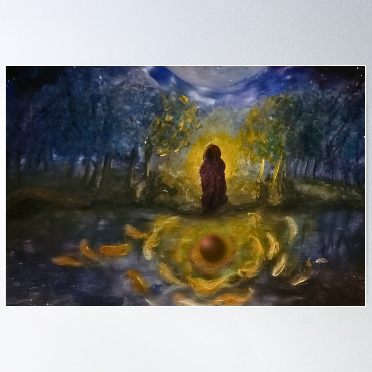 Magic Lake Ritual Poster Wall Art, Modern Wall Decor For Living Room ...