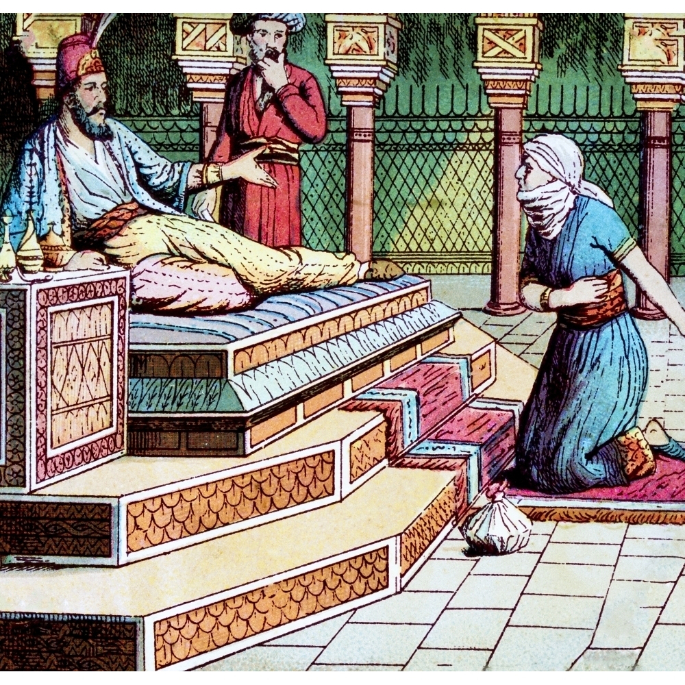 Magic Lantern Slide Circa 1900 Hand Coloured.aladdin's Mother Asks The ...