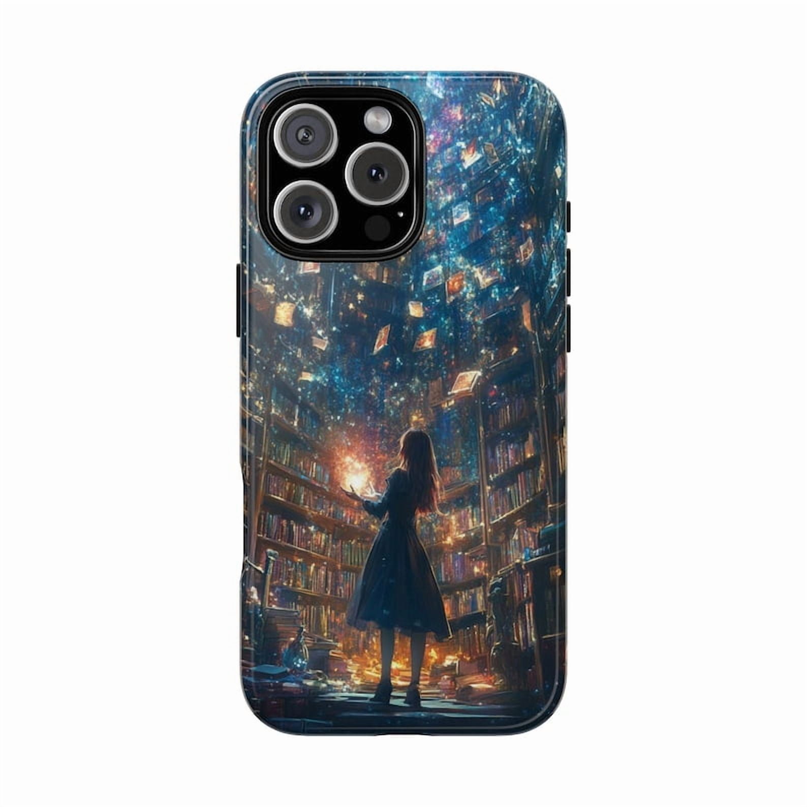 Magic Library Flying Books Reading Artwork Phone Case Fantasy Design ...