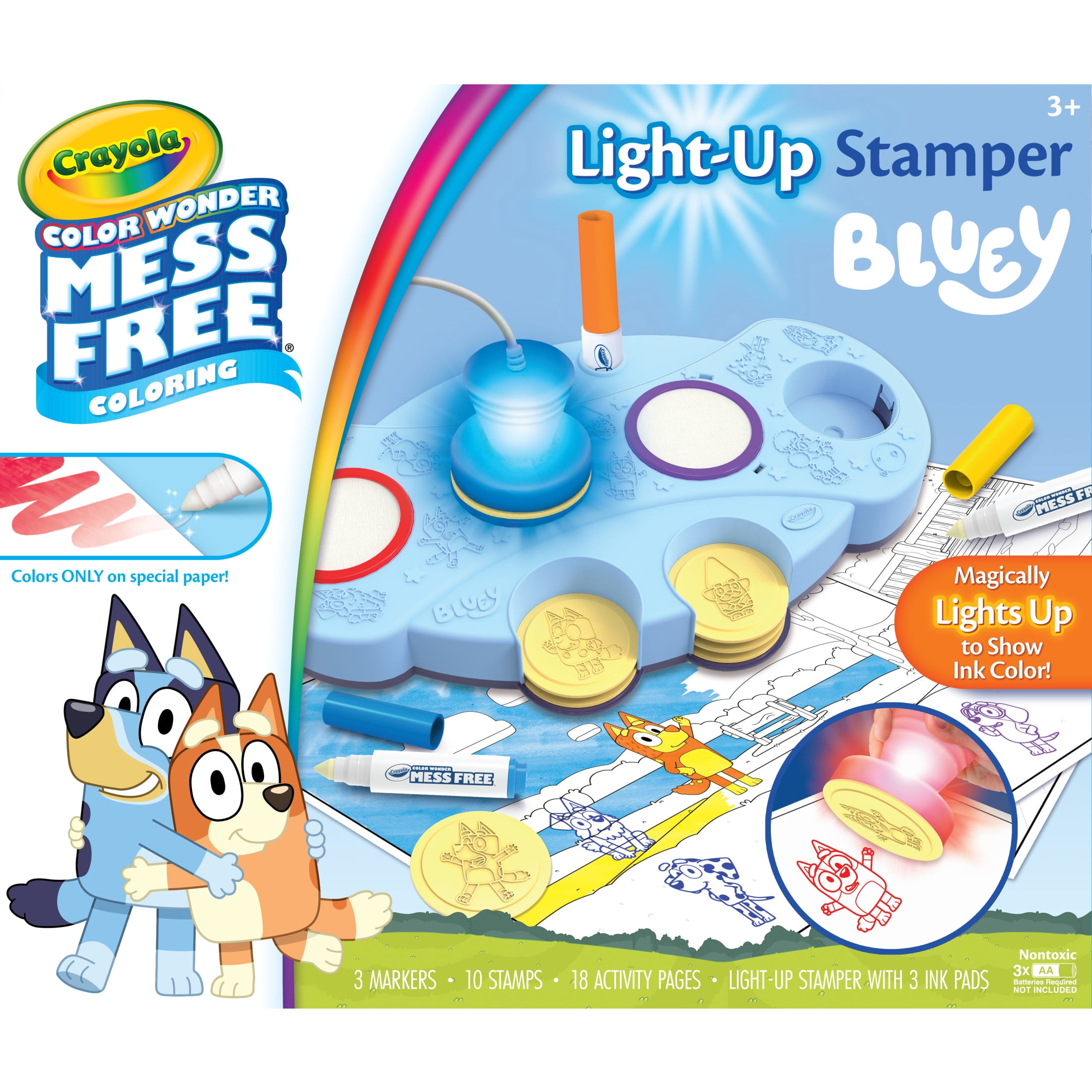 Crayola Color Wonder Magic Light Up Bluey Stamper, Mess Free Coloring ...