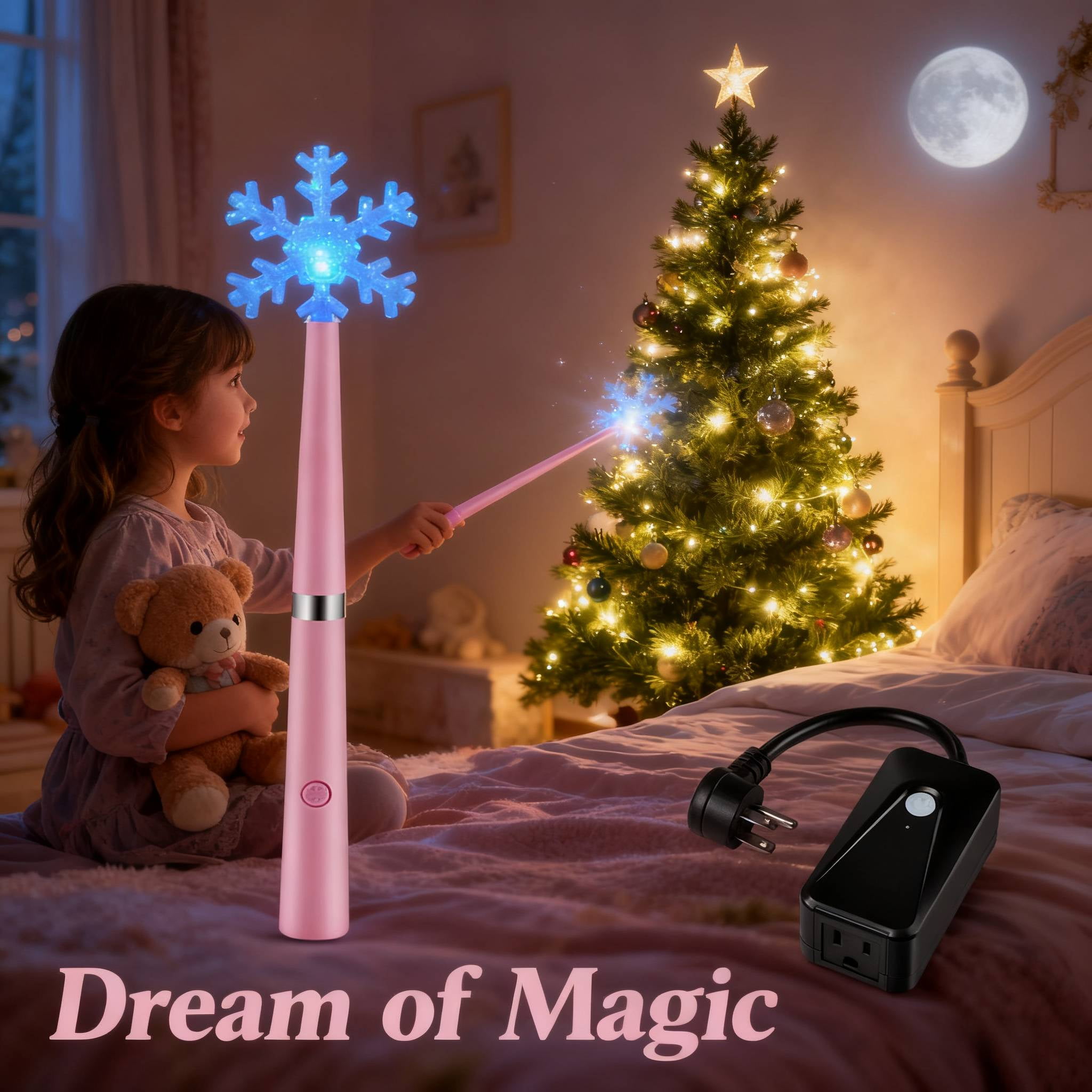 Magic Light Wand Snowflake Version, Led Wireless Remote Control Outlet ...