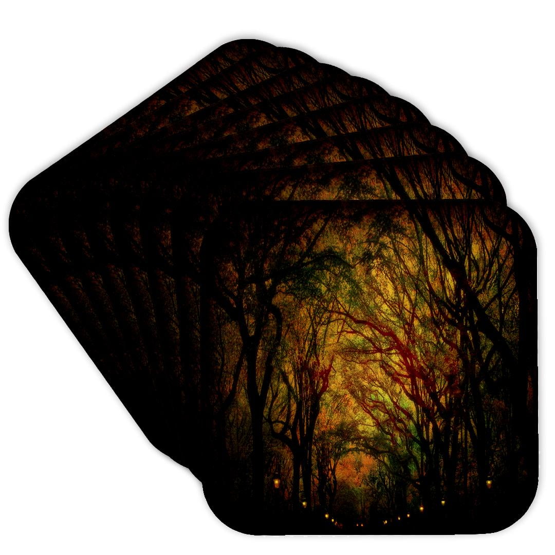 3dRose, Magic Mall Central Park Trees, Set of 8 Coasters - Soft ...