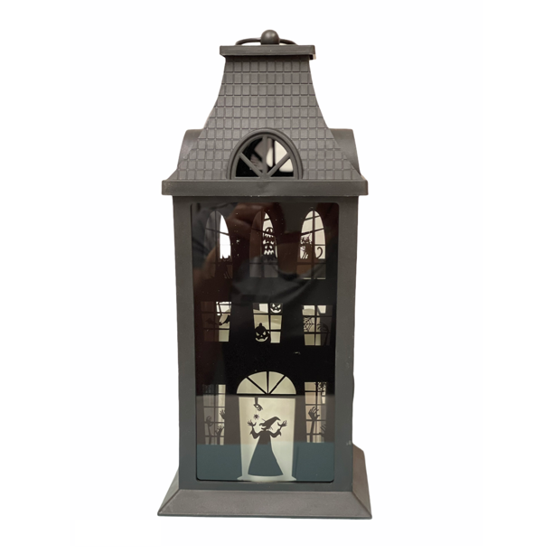 Magic Mansion LED Lantern. Glass Panel Printed with Scary Night Theme ...