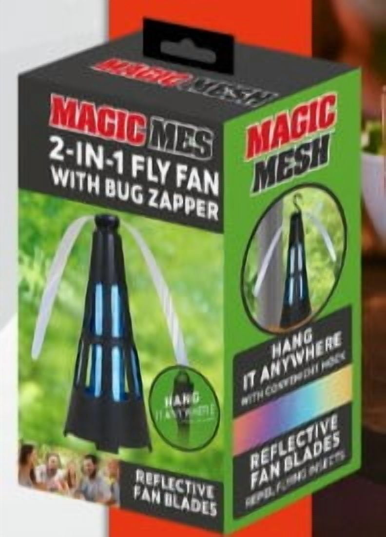 Magic Mesh 2-In-1 Fly Fan with Bug Zapper - Walmart.com
