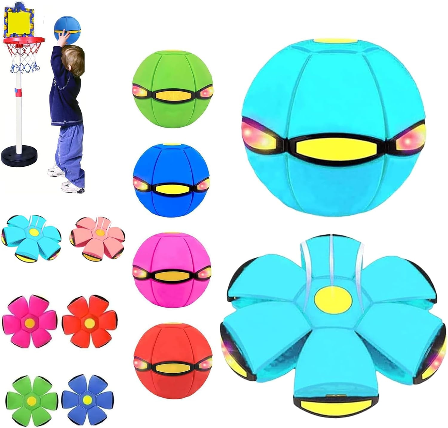 Magic Meta Ball with 6 LED Lights, Dual Form Freely Switchable Magic ...