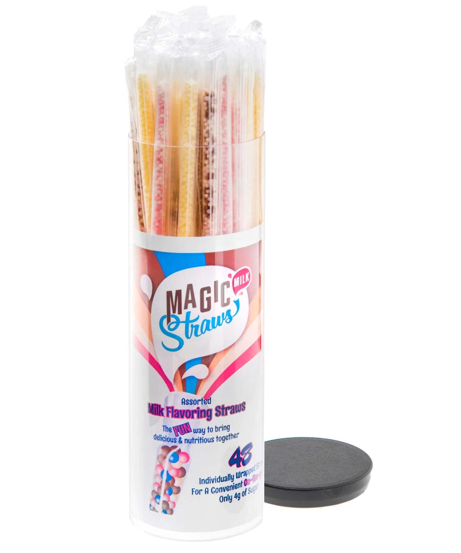 Magic Milk Sipping Straws - Assorted Variety 48 Tube Pack in Retro ...
